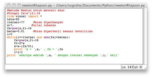 Nugroho's blog.: Mencari Akar Persamaan menggunakan Python